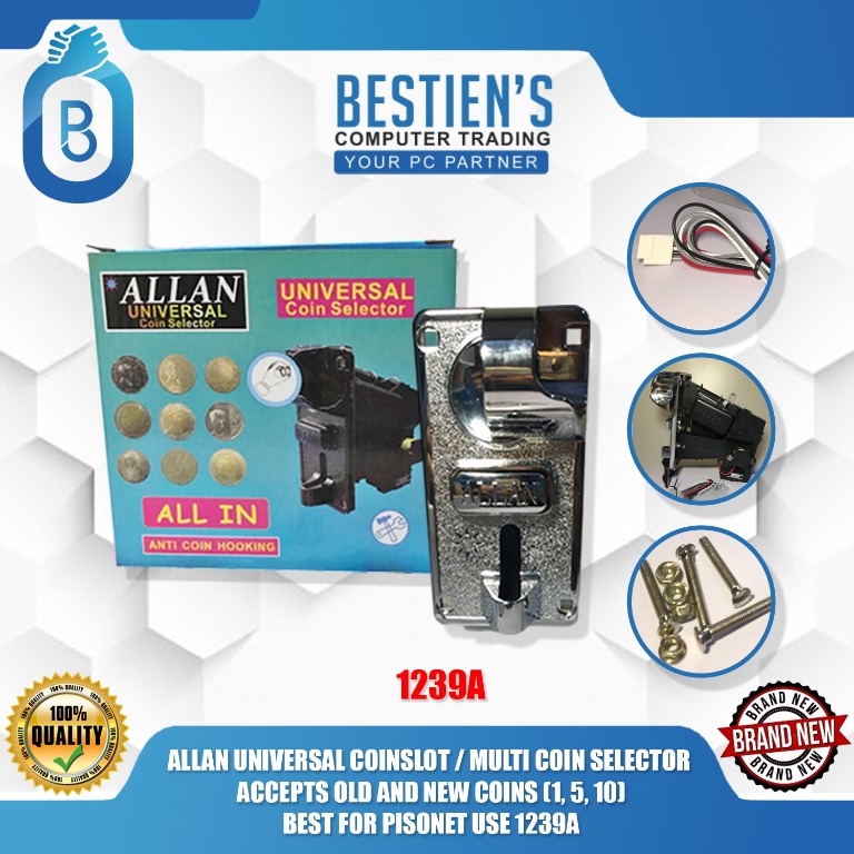 ALLAN UNIVERSAL COINSLOT / MULTI COIN SELECTOR, ACCEPTS OLD AND NEW ...