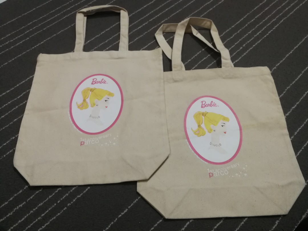 Barbie canvas tote bag x2, Women's Fashion, Bags & Wallets on Carousell