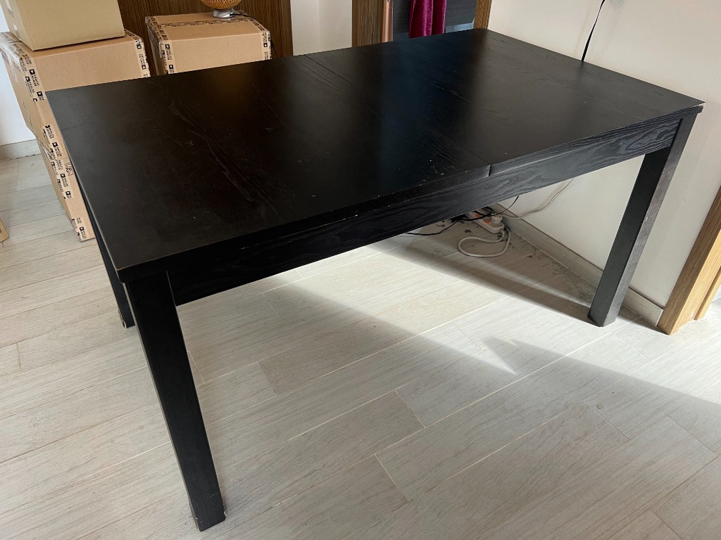 Black wooden Study Table, Furniture & Home Living, Furniture, Tables ...
