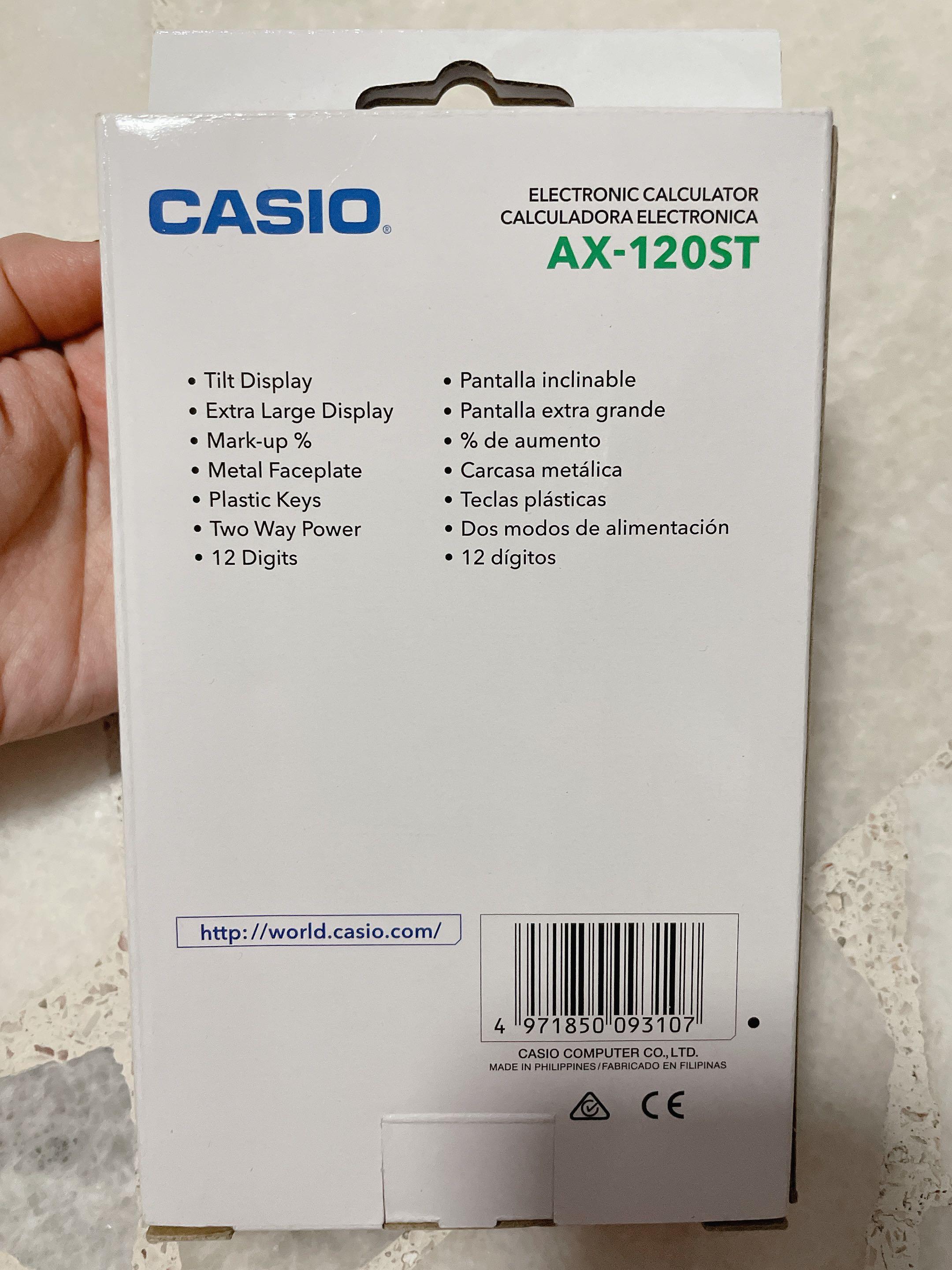 Casio electronic calculator AX-120ST, Hobbies & Toys, Stationery ...