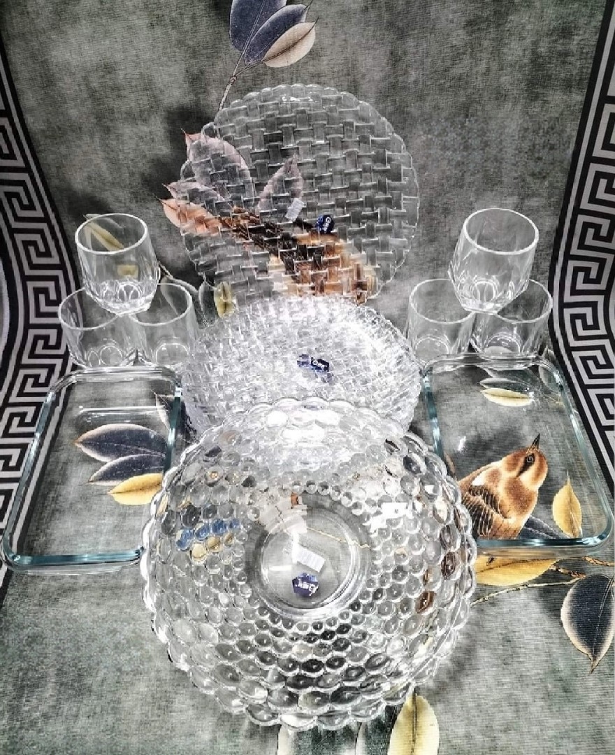 Clear Glass Classy Plates Dinnerware Set, Furniture & Home Living ...