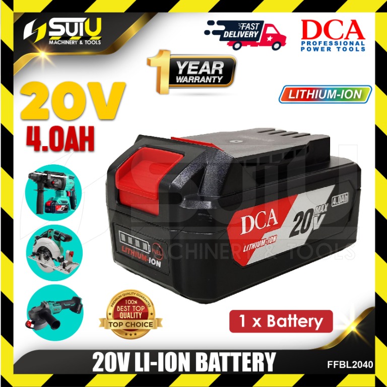 DCA FFBL2040 20V Li-ion Battery 4.0Ah, TV & Home Appliances, Electrical ...