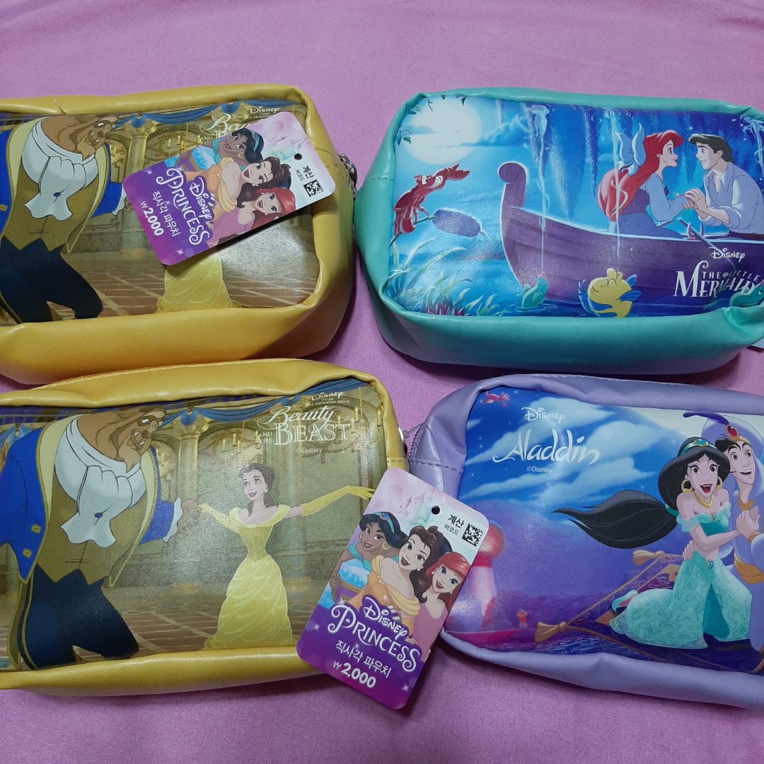 SOLD - Disney Princess Pouch - Beauty and The Beast, Aladdin, Little ...