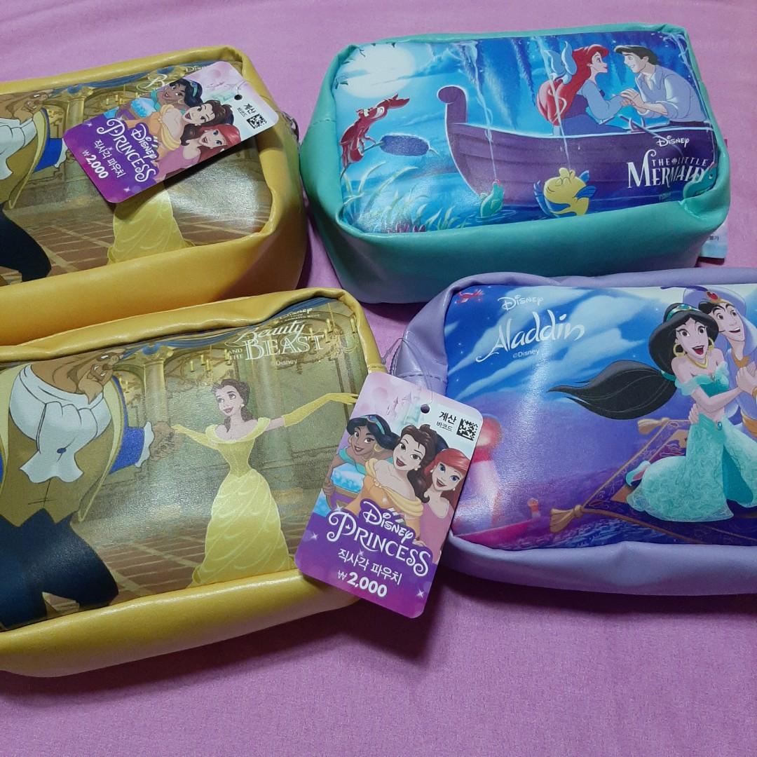SOLD - Disney Princess Pouch - Beauty and The Beast, Aladdin, Little ...