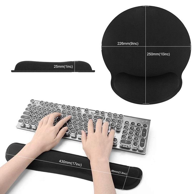 Ergonomic Support Memory Foam Cushion Keyboard Wrist Mouse Rest Pad Set ...