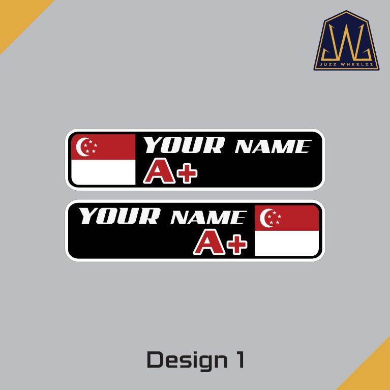 Flag + Name + Blood Type Decal, Sports Equipment, Bicycles & Parts ...