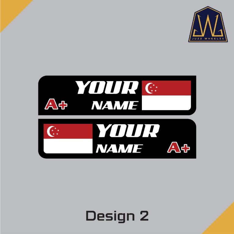 Flag + Name + Blood Type Decal, Sports Equipment, Bicycles & Parts ...