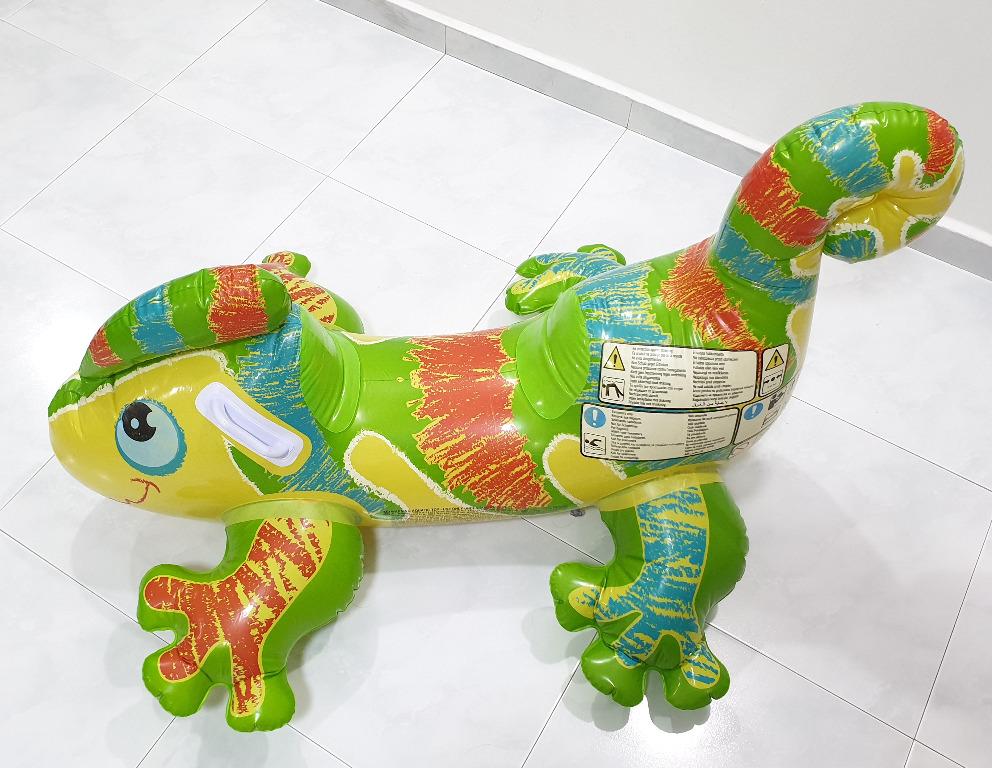 Intex Colourful Smiling Dino Gecko Inflatable Swimming Ride On Float ...