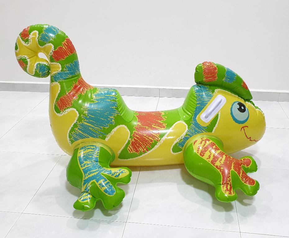 Intex Colourful Smiling Dino Gecko Inflatable Swimming Ride On Float ...