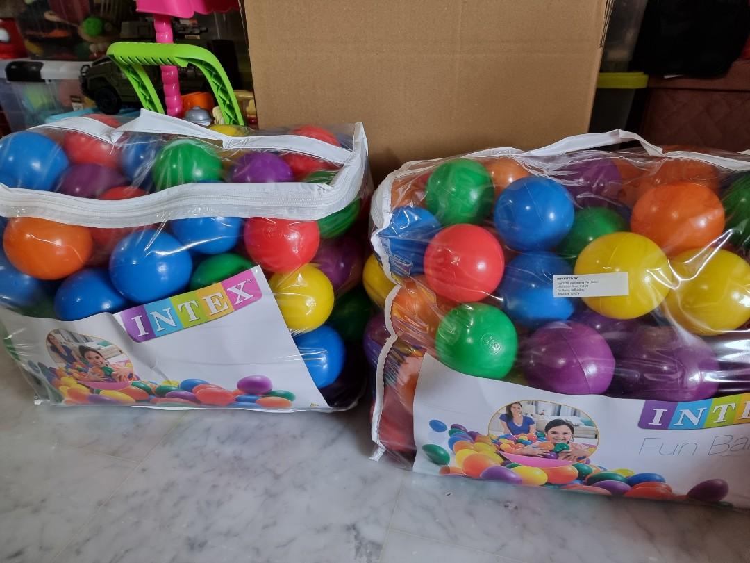 Intex Fun Ballz 8cm assorted colors 2 packs (200 balls), Hobbies & Toys ...