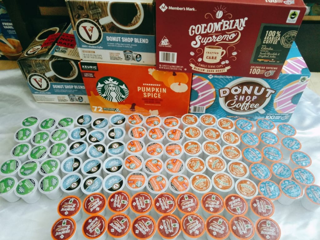 Keurig K-pods, single coffee pods (Starbucks, Colombian Supremo, Donut ...