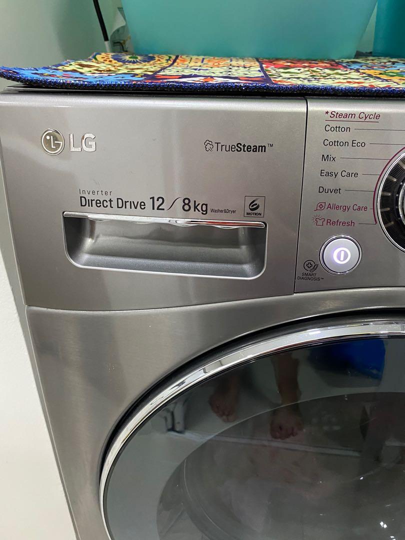 LG True Steam Direct Drive Washing Machine & Dryer (12/8kg), TV & Home ...