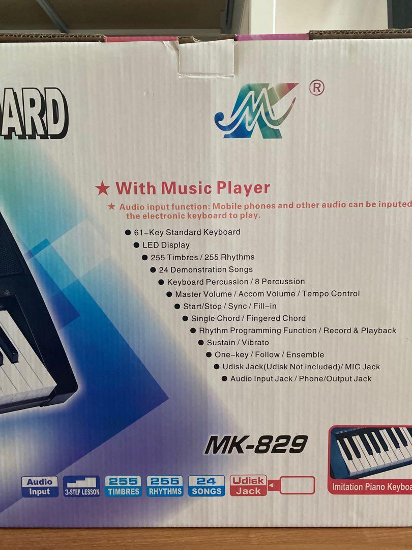 MK-829 61 Keys Teaching-Type Electronic Keyboard, Hobbies & Toys, Music ...