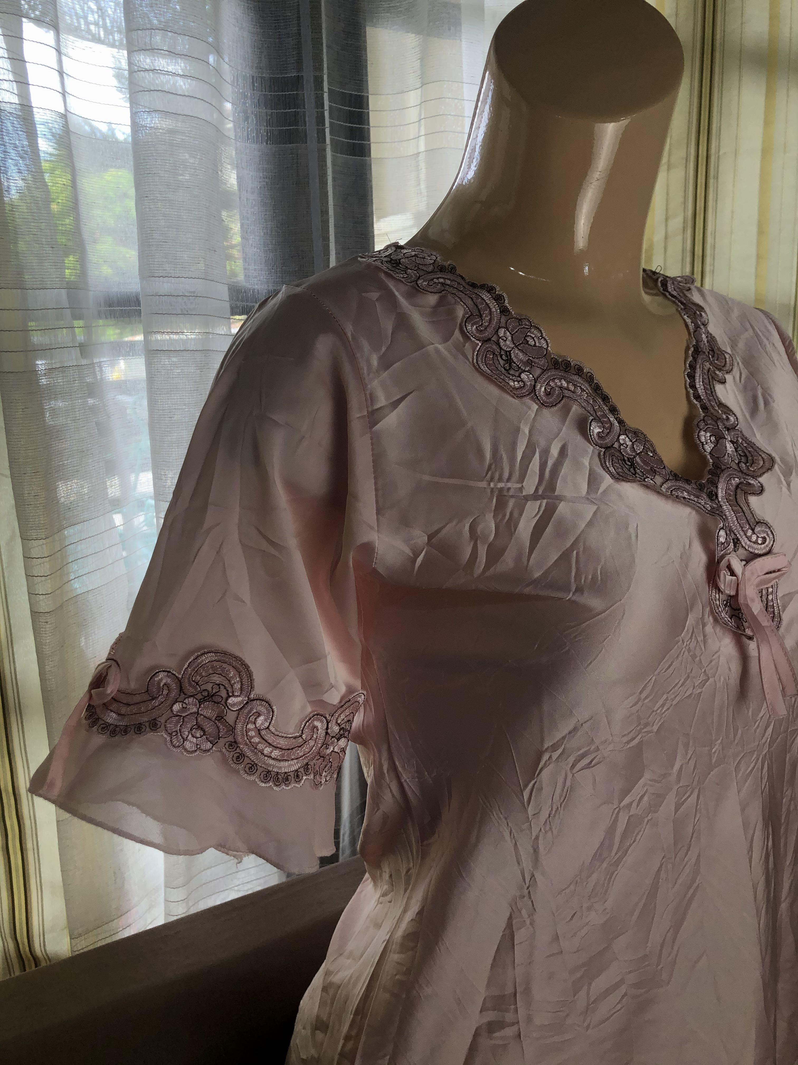 Pink Silk Nightgown, Women's Fashion, Dresses & Sets, Dresses on Carousell