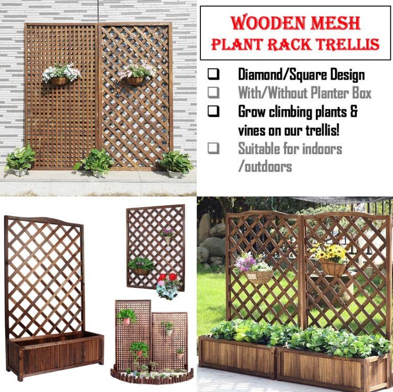 Plant Rack Outdoor Plant Stand Plant Divider Grid Plant Shelving ...