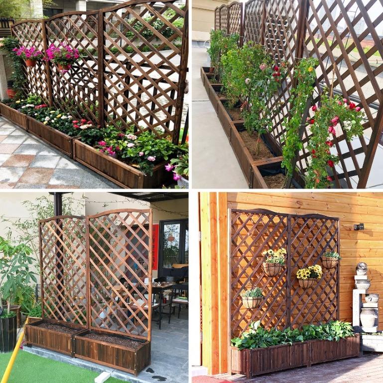 Plant Rack Outdoor Plant Stand Plant Divider Grid Plant Shelving ...