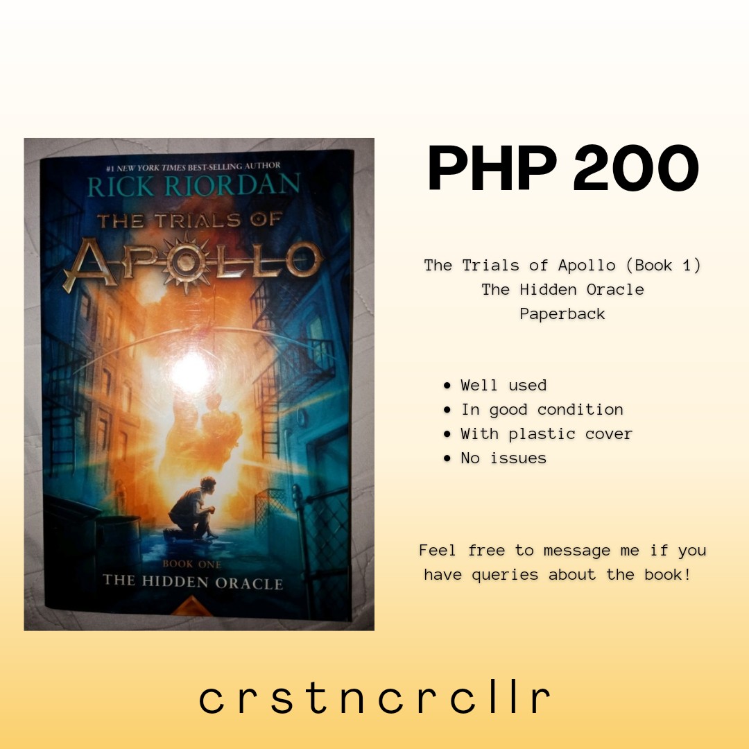 Preloved The Trials Of Apollo The Hidden Oracle By Rick Riordan