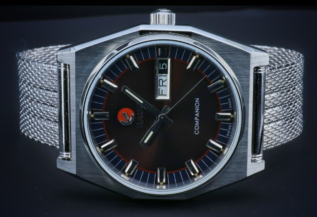 Rado Companion 1970s Vintage Maroon Face Automatic Swiss Watch, Luxury ...