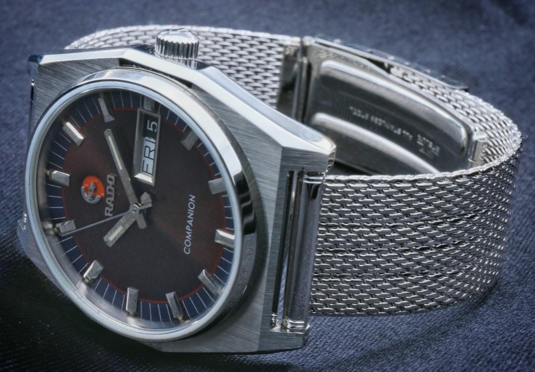 Rado Companion 1970s Vintage Maroon Face Automatic Swiss Watch, Luxury ...