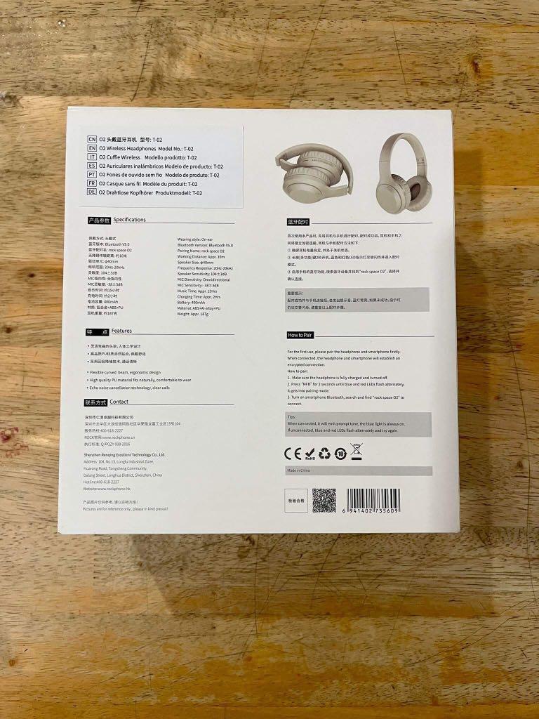 Rock Space O2 Wireless Headphones, Audio, Headphones & Headsets on ...