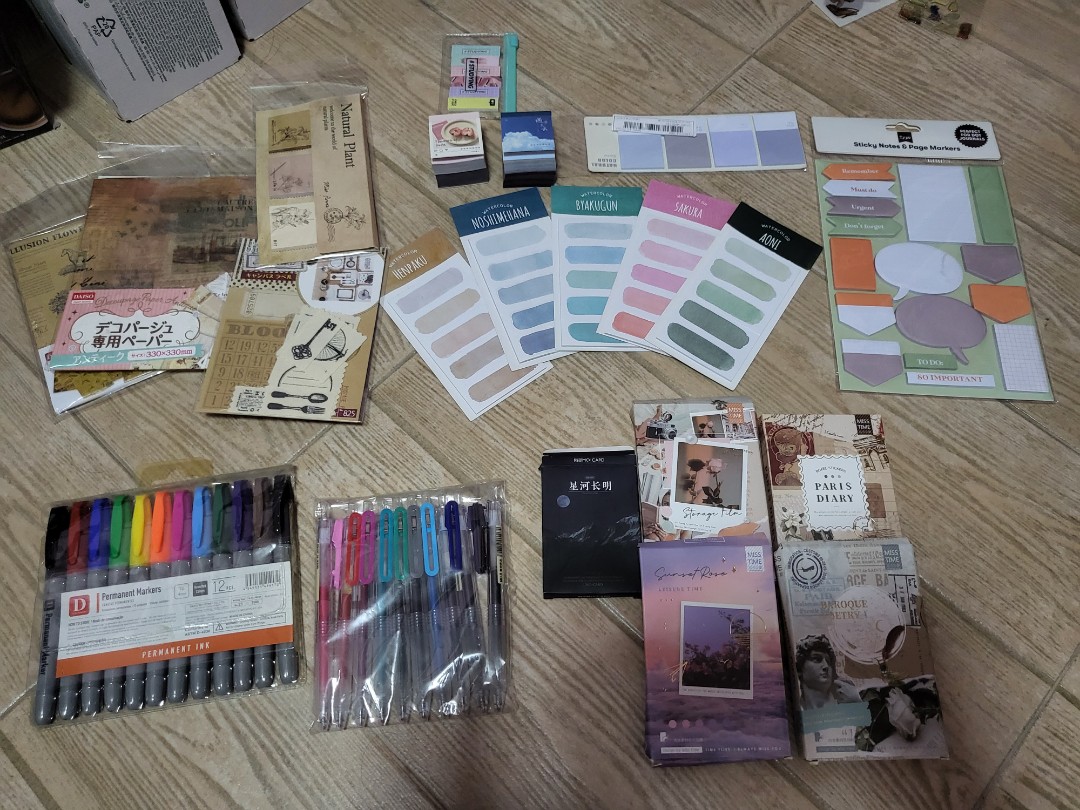 Scrapbooking Bullet Journal Supplies Clearance - muji pens, markers ...