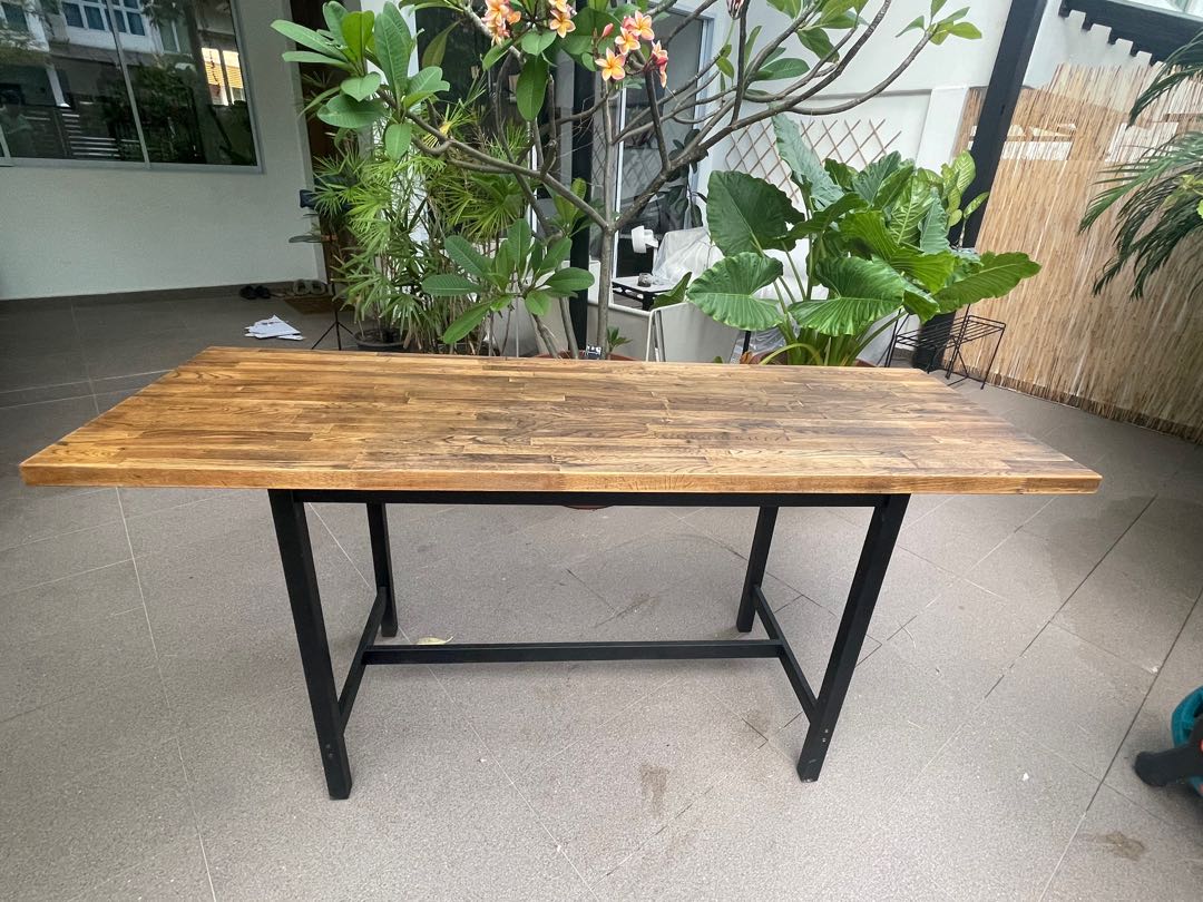 Solid Timber High Table, Furniture & Home Living, Furniture, Tables ...
