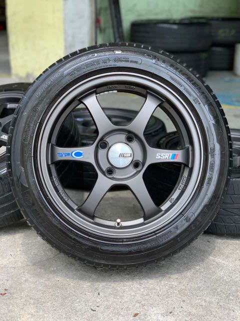 SSR type C 15 inch sports rim Vios tyre 70%, Auto Accessories on Carousell