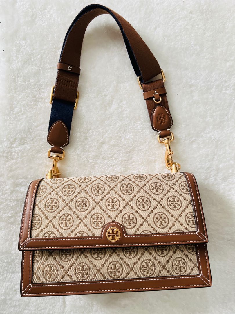 Tory Butch T Monogram Jacquard Shoulder Bag, Women's Fashion, Bags ...