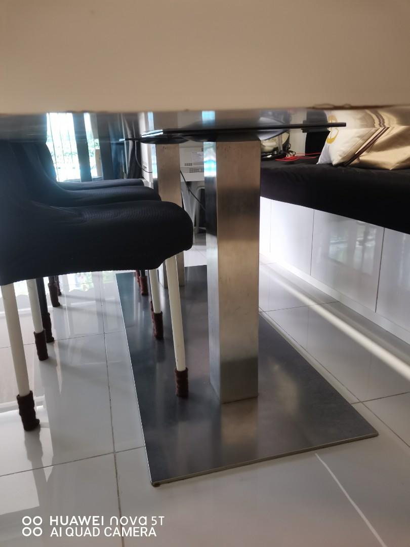 Free 2m white dining table, sits 10 pax comfortably, Furniture & Home ...