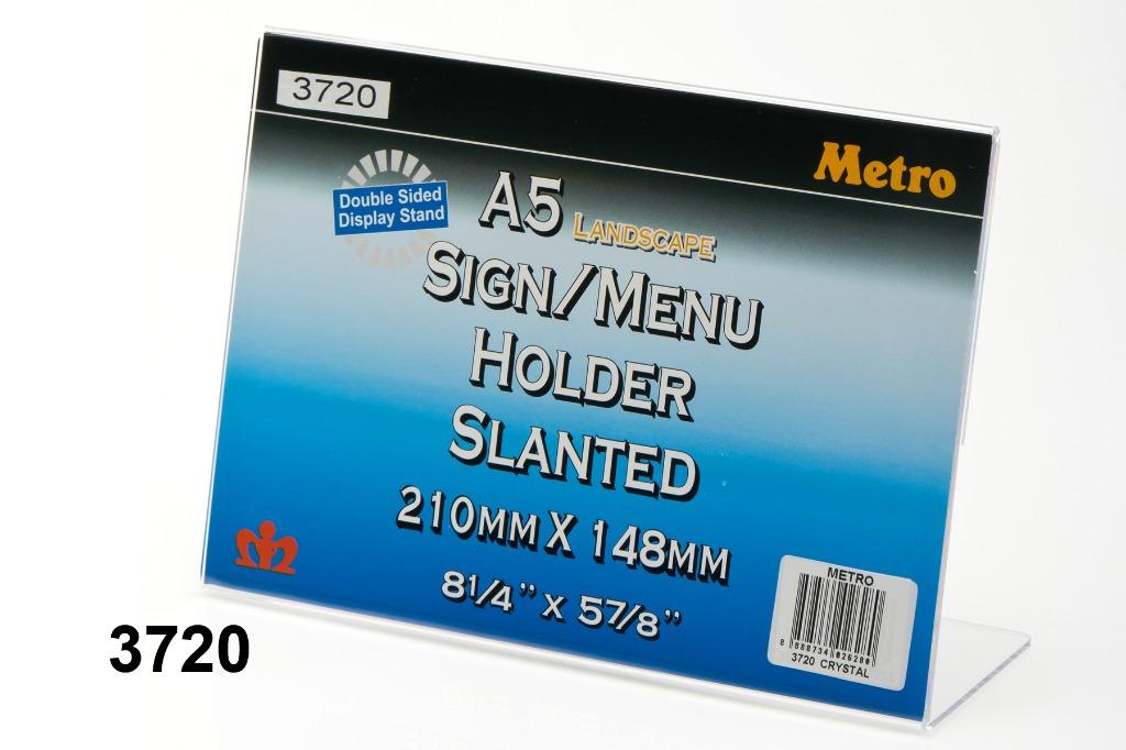 A5 L Shape Slanted Sign Menu, Landscape Holder, Display Stand - 210mm x ...