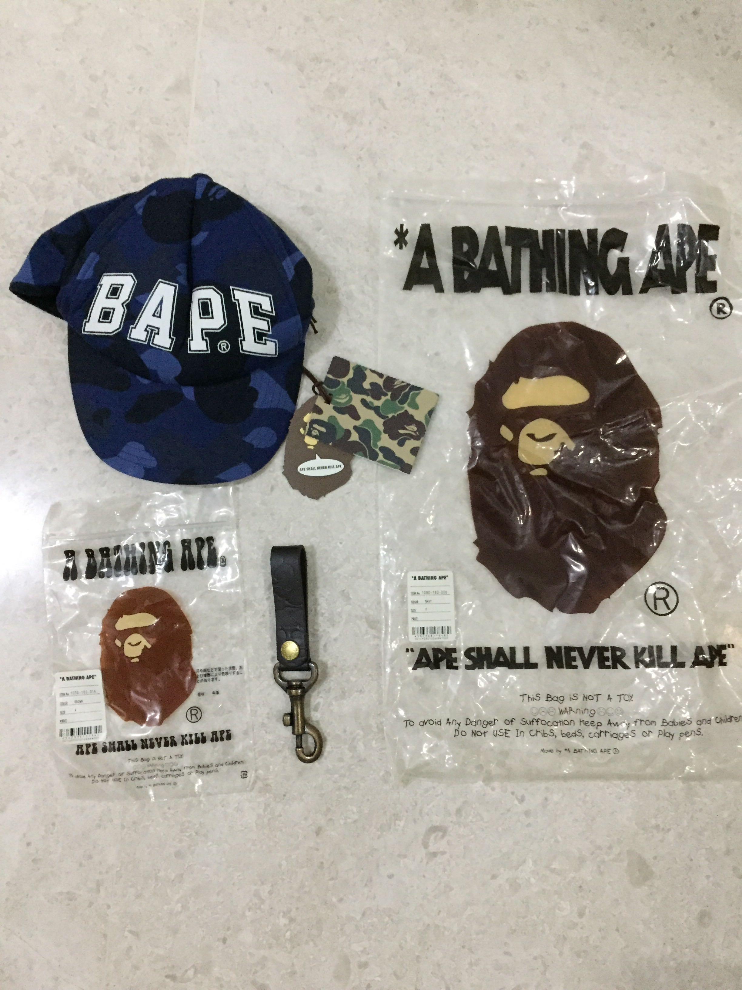 BAPE blue camo cap with tag and bag, Men's Fashion, Watches ...