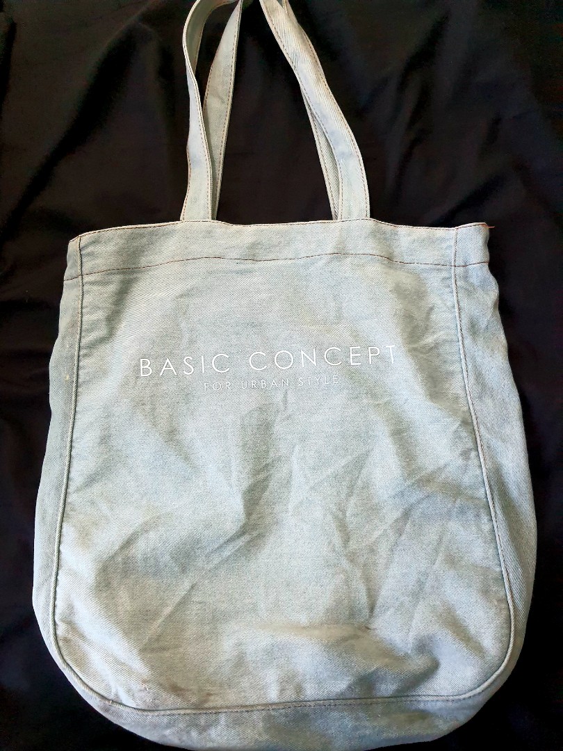 Basic Concept Tote Denim Bag, Women's Fashion, Bags & Wallets, Tote ...