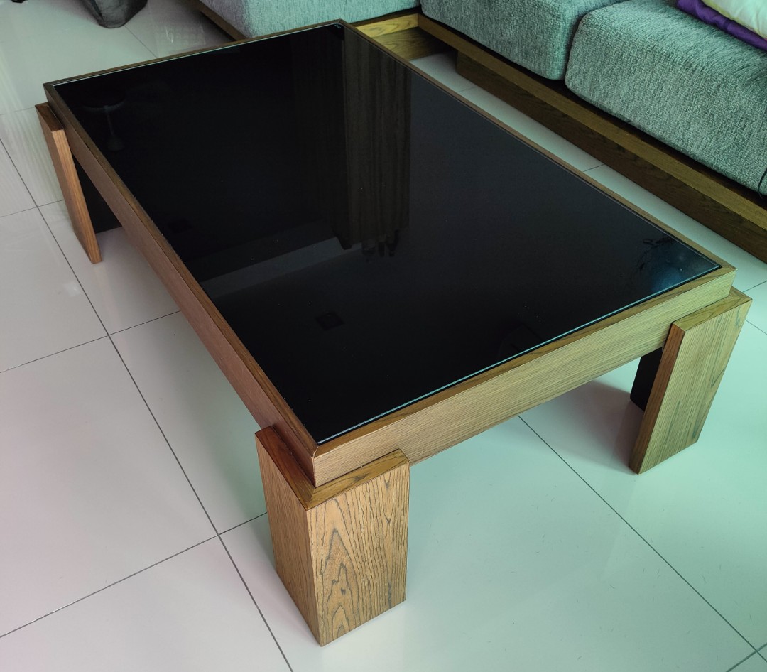 CELLINI Coffee Table, black glass top (bought RM1200), Furniture & Home ...