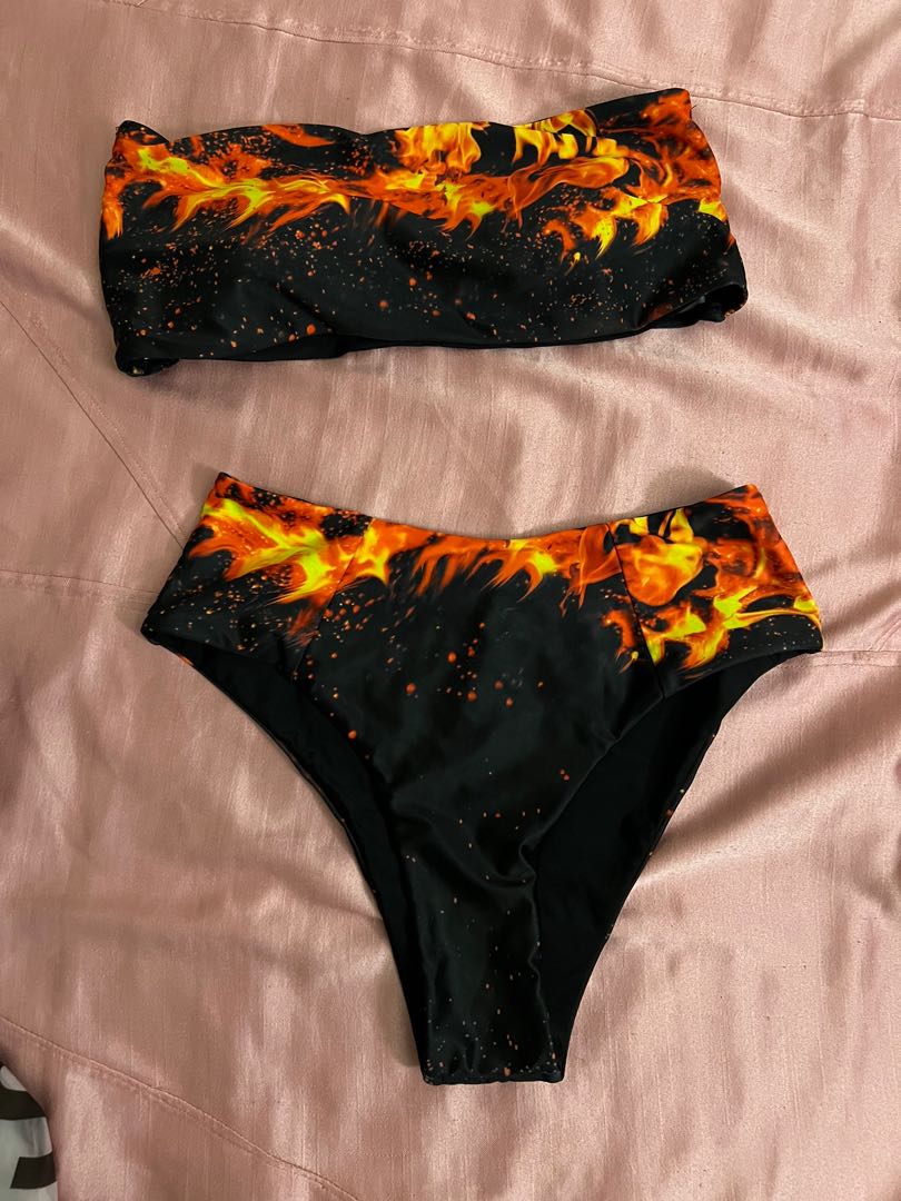 Fire Swimsuit, Women's Fashion, Swimwear, Bikinis & Swimsuits on Carousell