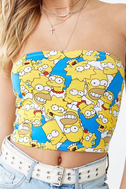 Forever 21 x The Simpsons tube top, Women's Fashion, Tops, Others Tops ...