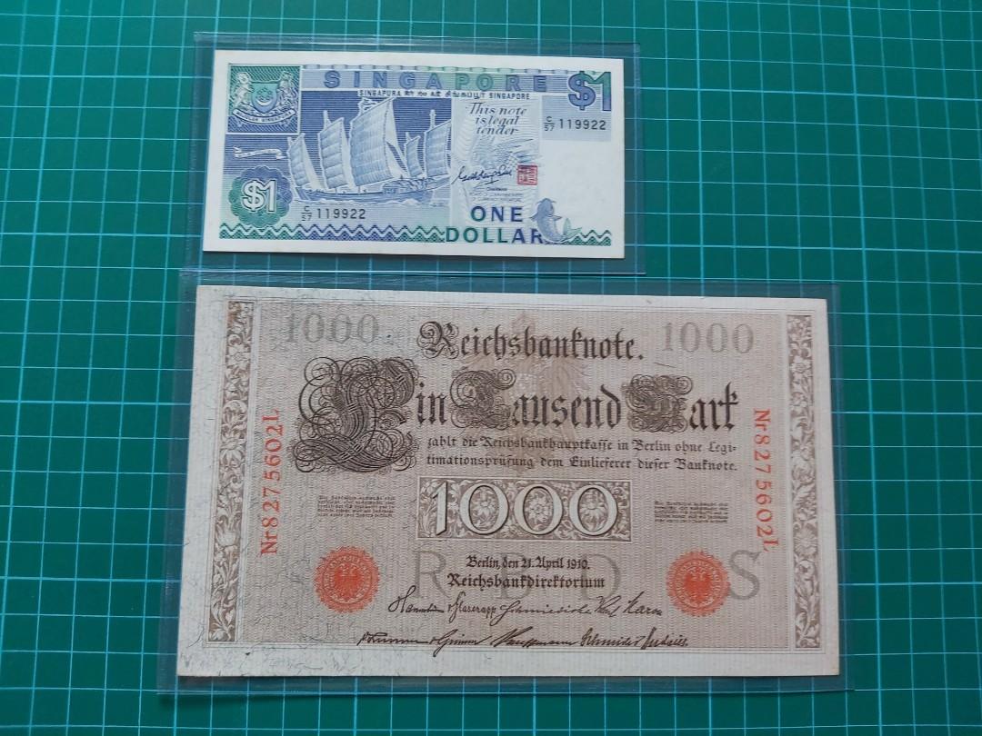 Germany 1000 Mark Berlin 21 April 1910, old banknote note, World ...