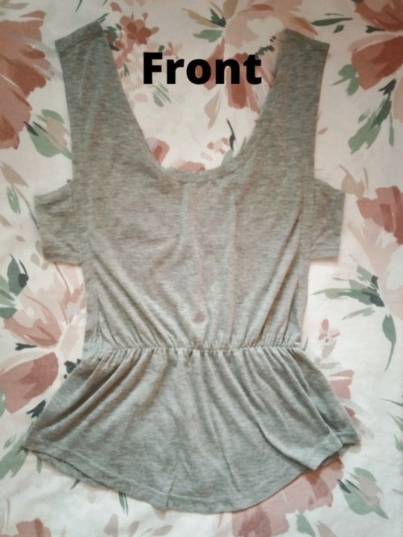 Grey Backless Open Side Top, Women's Fashion, Tops, Sleeveless on Carousell