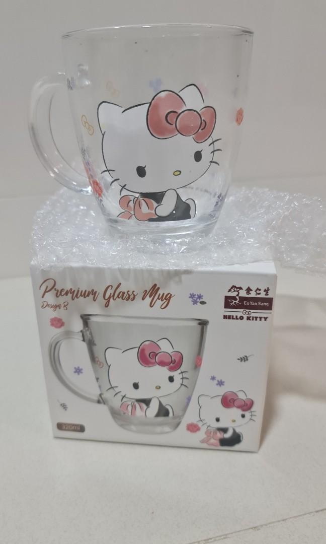 Hello Kitty Glass Mug x 2 Design Available, Furniture & Home Living ...