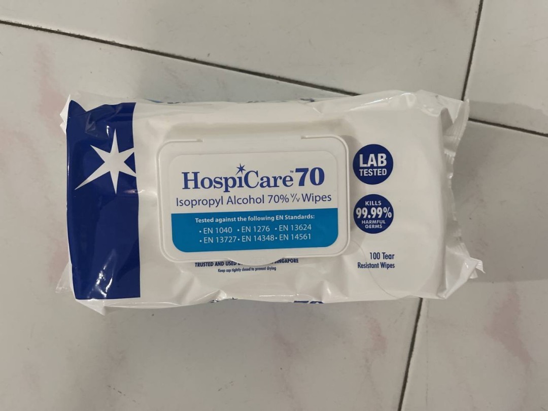 HospiCare 70% Alcohol Wipes, Health & Nutrition, Medical Supplies ...