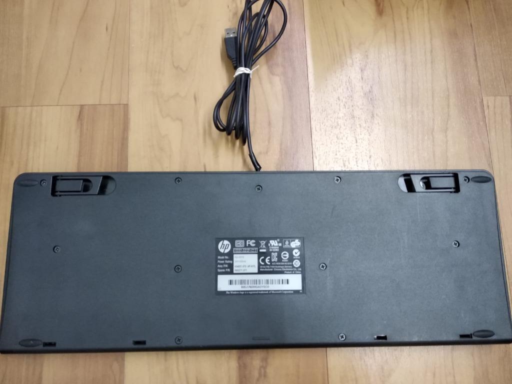 HP Hewlett-Packard KU-0316 Black/Silver USB Wired 104-Key Layout ...