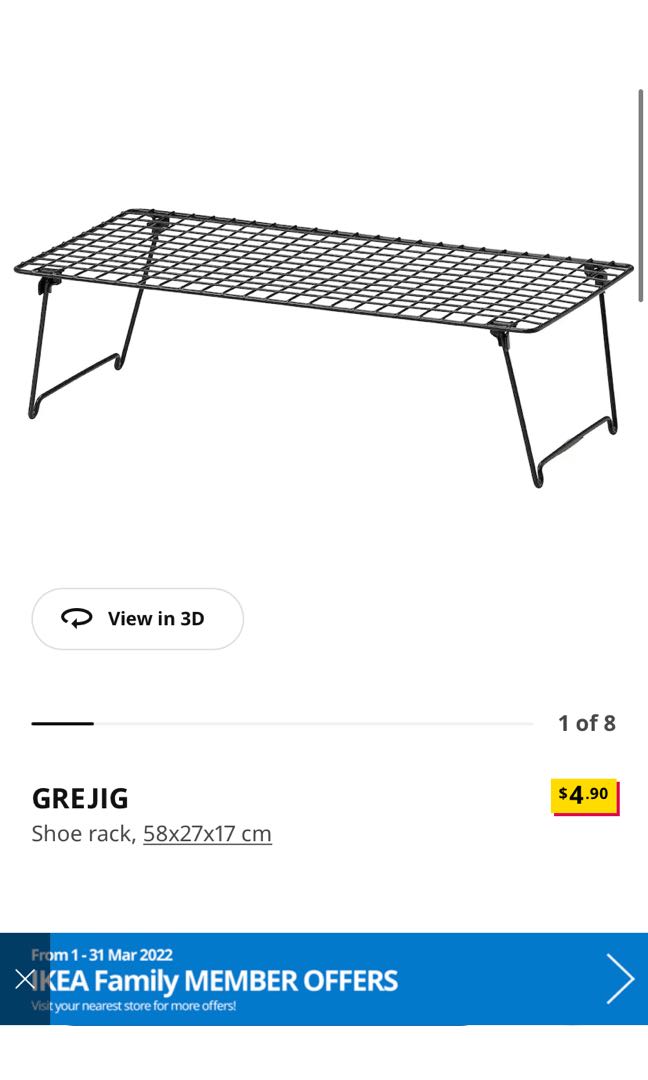 IKEA Shoe Rack Grejig, Furniture & Home Living, Furniture, Shelves ...
