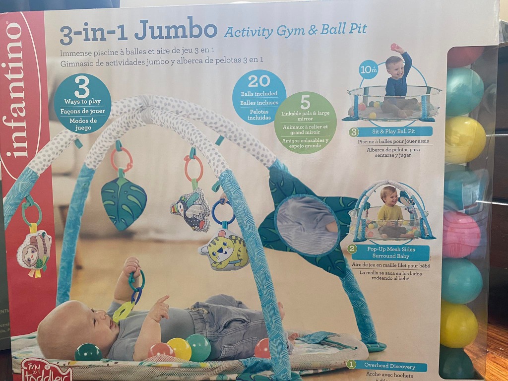 Infantino 3 in 1 Jumbo Activity Gym and Ball Pit, Babies & Kids, Infant ...