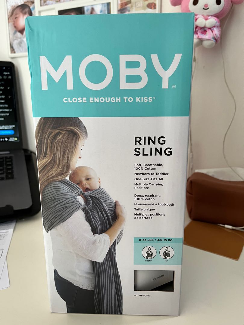 MOBY RING SLING (Jet Ribbon), Babies & Kids, Going Out, Carriers ...