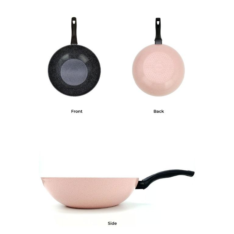 Neoflam Reverse Colour Marble 30cm Wokpan with Ecolon Ceramic Coating ...