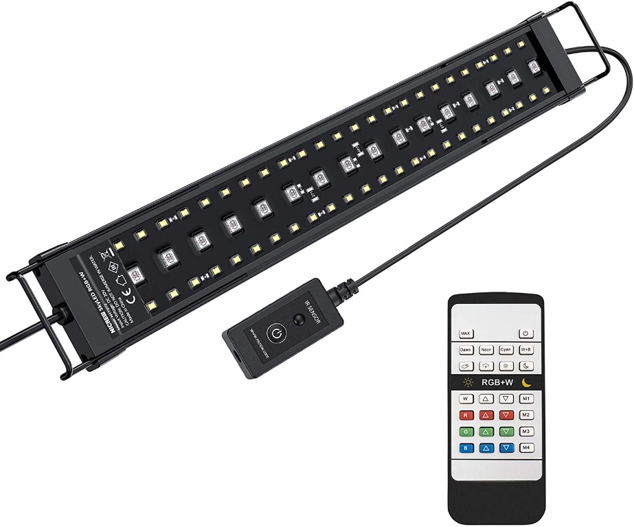 NICREW SkyLED RGB+W Fish Tank Light, Full-Spectrum Planted Aquarium LED ...