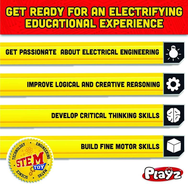 Playz Electrical Circuit Board Engineering Kit for Kids with 25+ STEM ...