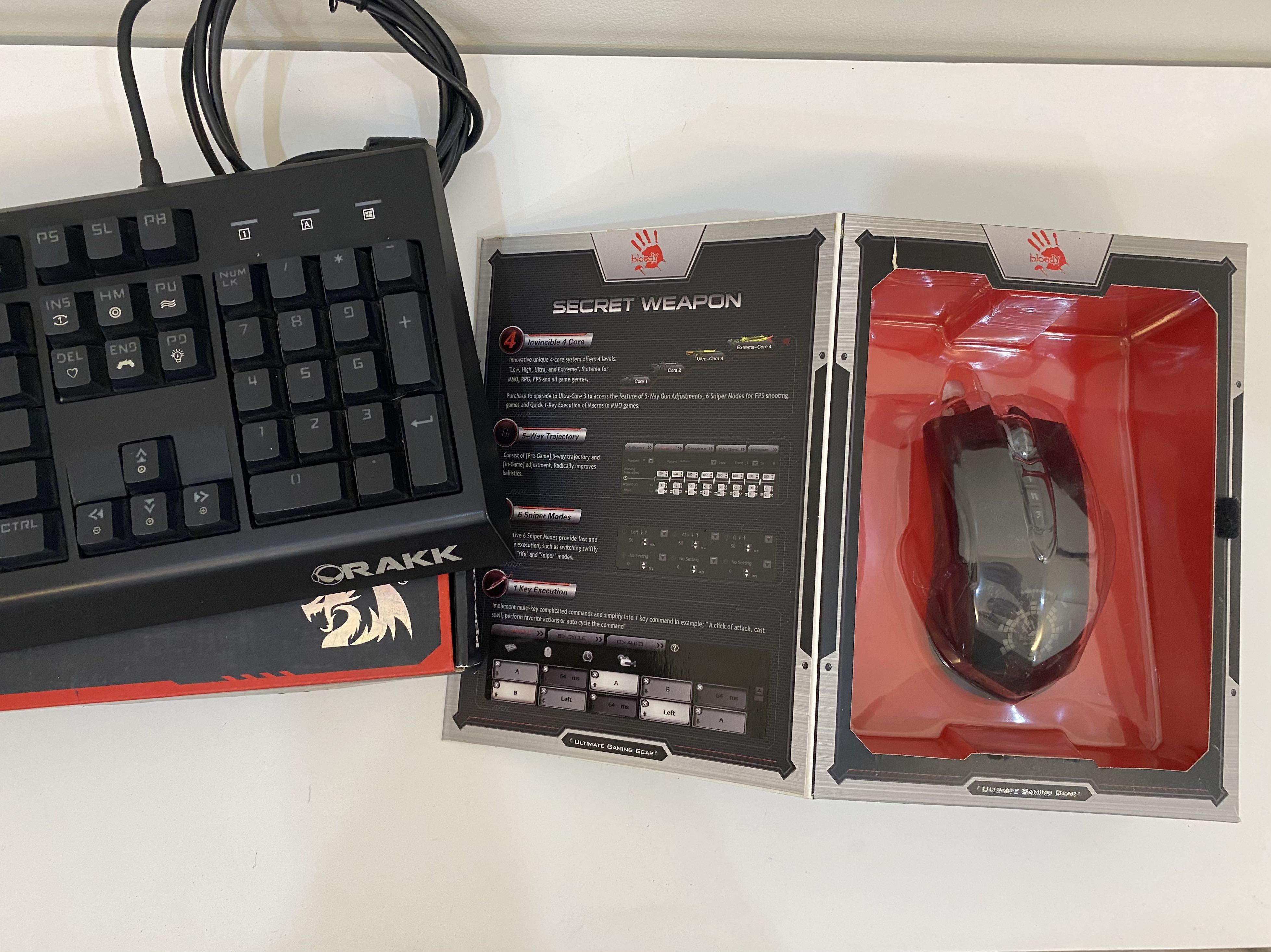 RAKK apiq mechanical keyboard + Bloody gaming mouse, Computers & Tech ...