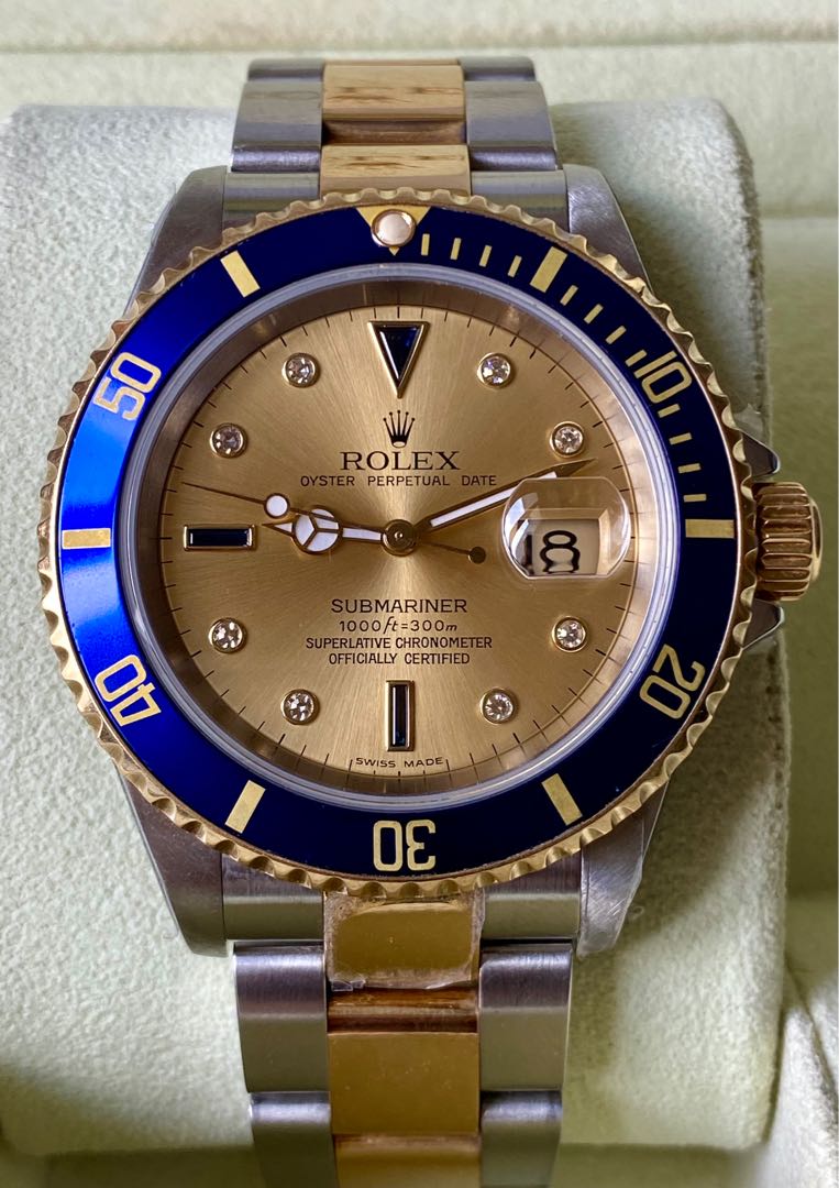 Rare 2007 Submariner Bluesy Serti Dial, Luxury, Watches on Carousell