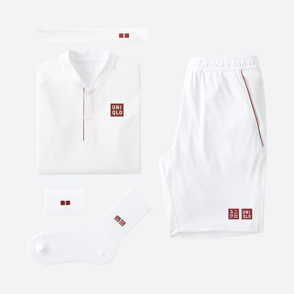 Roger Federer 2018 Wimbledon Uniqlo jersey 5-piece box set, 男裝, 上身及套裝 ...