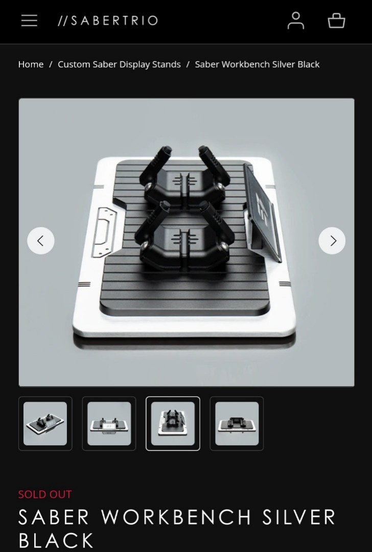 Sabertrio Saber Workbench Silver Lightsaber stand, Hobbies & Toys, Toys ...